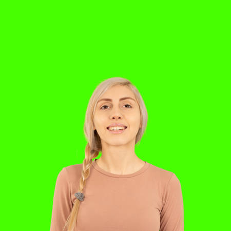 Smiling people dataset, augmented and on greenscreen.