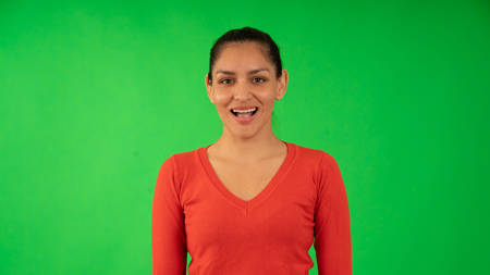 Dataset of happy and smiling people on green screen