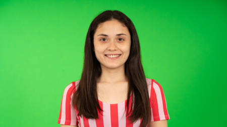 Dataset of happy and smiling people on green screen